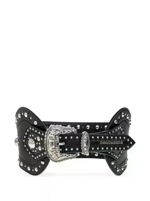 Dsquared2 Studded Leather Belt - Black