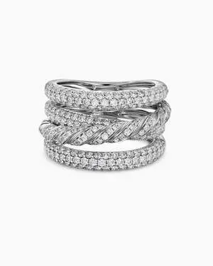 David Yurman Sculpted Cable Four Row Ring - Diamond