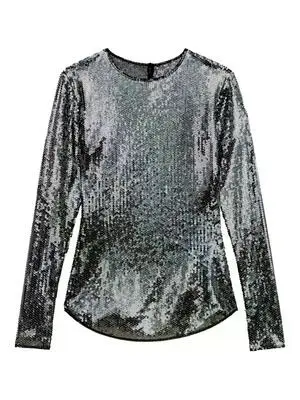 Isabel Marant Sequin Embellished Long-sleeve Top - Black