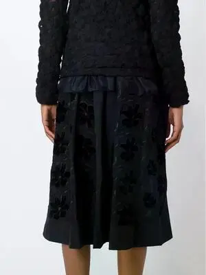 Comme Des Garçons Embroidered Flared Skirt