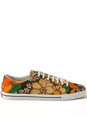 Prada Floral-print Canvas Sneakers