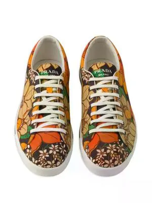 Prada Floral-print Canvas Sneakers