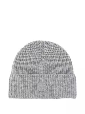 Moncler Cashmere Logo-patch Beanie - Grey