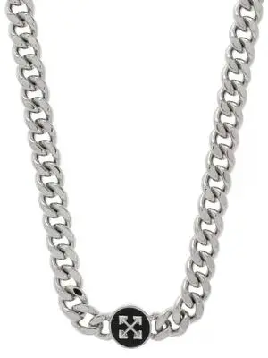 Off-White Arrows Charm Curb-chain Necklace