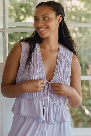 LYREBIRD LyreBird ModaLuxe Smocked Vest Top Lavender Cloud