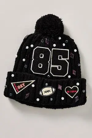 Anthropologie Sporty Patch Beanie - Black
