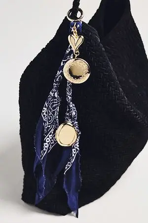 Anthropologie Heritage Bow Bag Charm - Blue Bandana