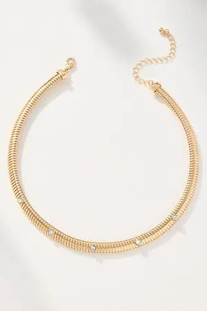 Anthropologie Crystal Collar Necklace - Gold