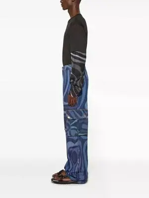 Emilio Pucci Marmo-print Cargo Jeans