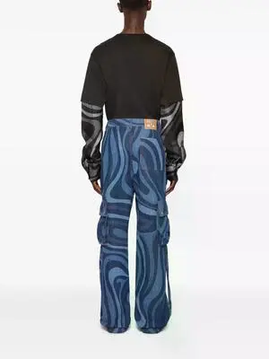 Emilio Pucci Marmo-print Cargo Jeans