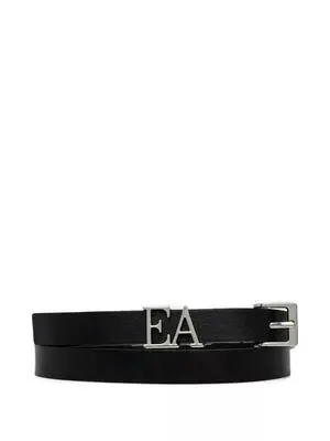 Emporio Armani Logo Leather Belt - Black