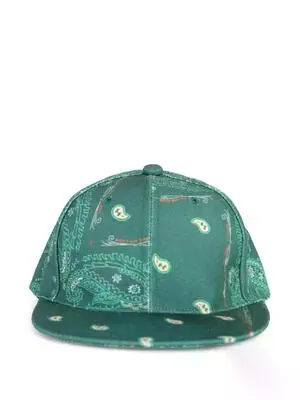THE WORLD IS YOURS Paisley-print Baseball Cap - Green
