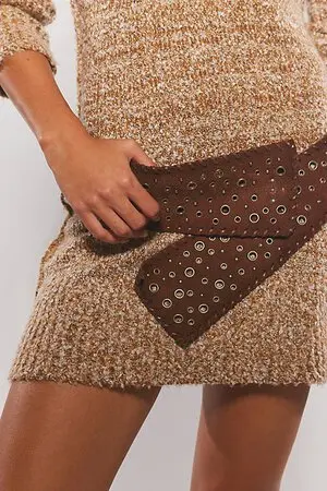 Free People Suki Suede Hip Belt - Mocha