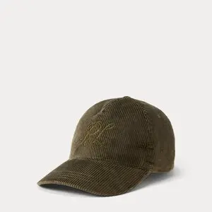 Ralph Lauren Monogram Corduroy Cap Dusty Sage