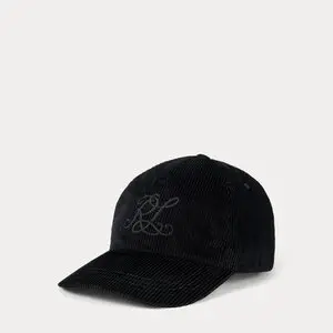Ralph Lauren Monogram Corduroy Cap - Polo Black
