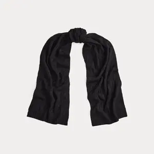 Ralph Lauren Cable-knit Cashmere Scarf - Black