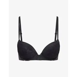 Calvin Klein Perfectly Fit Lace Stretch-woven Push-up Bra - Black