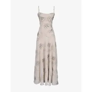 House Of Cb Floral-pattern Woven Maxi Dress