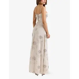 House Of Cb Floral-pattern Woven Maxi Dress