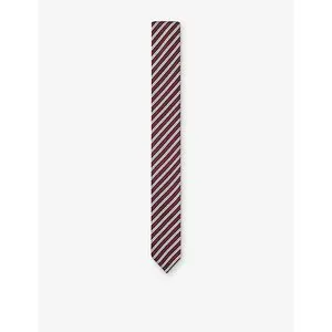 Hugo Striped Silk-blend Tie - Dark Red