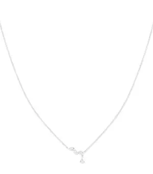 ASTRID & MIYU White Gold And Diamond Drop Pendant Necklace - Silver