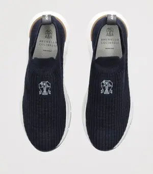 Brunello Cucinelli Cotton Knitted Slip-on Sneakers