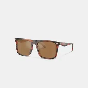 COACH Flat Top Square Sunglasses Caramel
