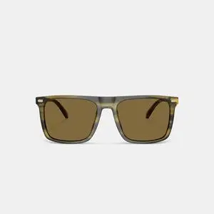 COACH Flat Top Square Sunglasses - Dark Olive