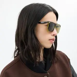 COACH Flat Top Square Sunglasses - Dark Olive