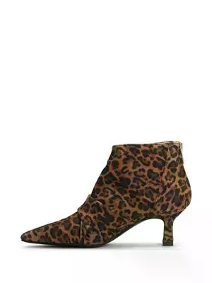 THE SELLER Leopard-print Ruched Boots