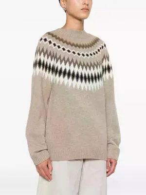 BEYOU Fair Isle Pattern Sweater