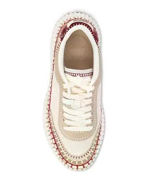 Chloé Nama Textured-sole Sneakers - Neutrals