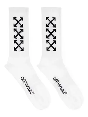 Off-White Arrow-Motif Mid-Calf Socks White