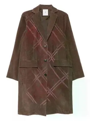 WHYCI Checked Corduroy Coat