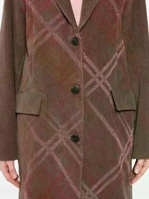 WHYCI Checked Corduroy Coat