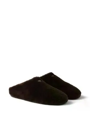 Prada Suede Shearling Mules