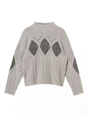 TWINSET Cable-knit Intarsia Jumper - Grey