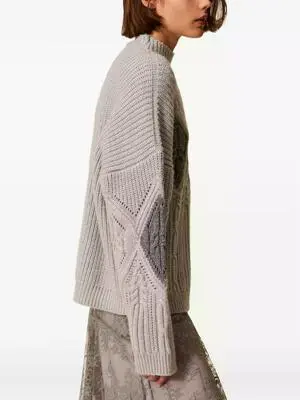 TWINSET Cable-knit Intarsia Jumper - Grey