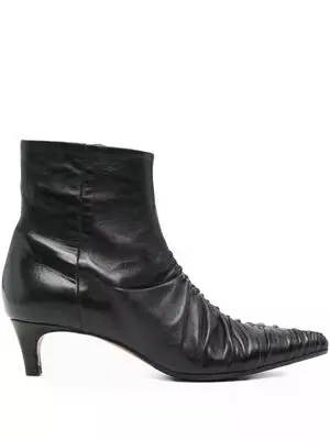 LORENA PAGGI 50mm Pleated Pointed-toe Ankle Boots