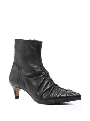 LORENA PAGGI 50mm Pleated Pointed-toe Ankle Boots