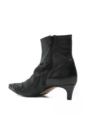 LORENA PAGGI 50mm Pleated Pointed-toe Ankle Boots