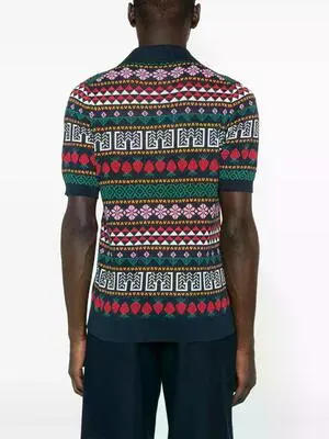GALLIA Geometric-pattern Polo Shirt