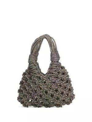 HIBOURAMA Knotted Embellished Tote
