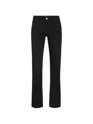 BILLIONAIRE Embroidered Five-pocket Jeans - Black