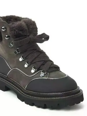 Peserico Lace-up Shearling-trim Boots