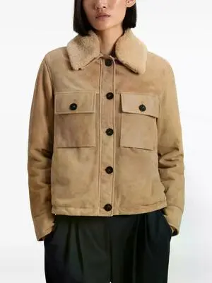 Woolrich Suede Shearling-collar Jacket