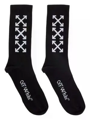 Off-white Textured Socks For Men