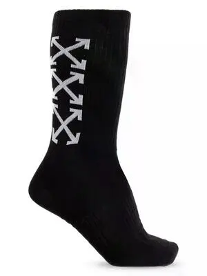 Off-White Arrow-print Crew Socks - Black