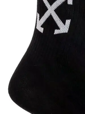 Off-White Arrow-print Crew Socks - Black