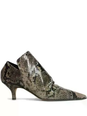 THE SELLER Python-print Pointed-toe Ankle Boots